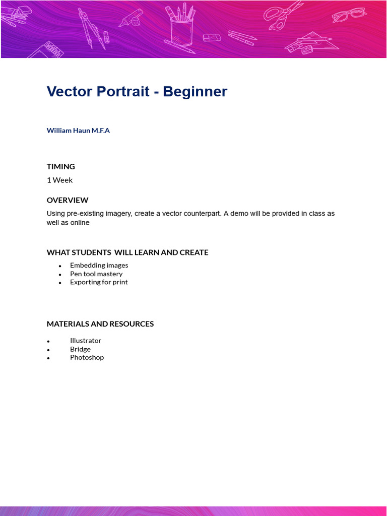 Vector Portrait Beginner | PDF | Hierarchy | Project Management