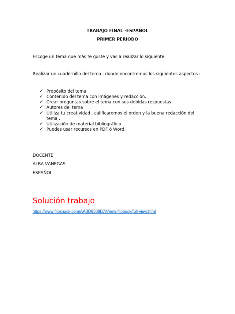 Trabajo Final - Español | PDF