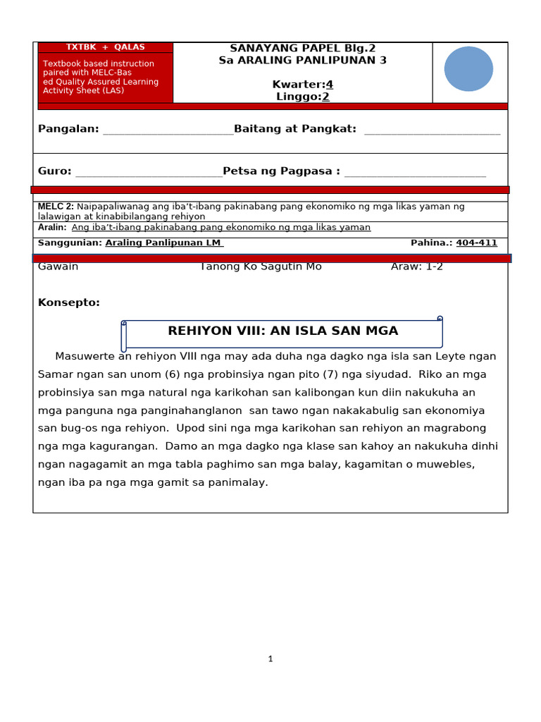 AP3 LAS Q4 wk2 | PDF