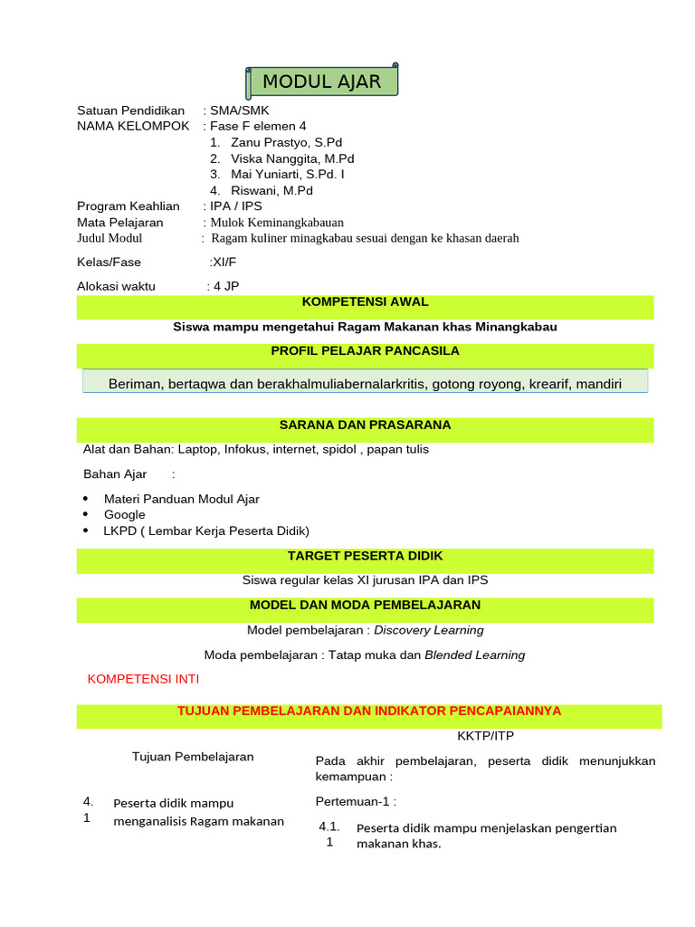Modul Elemen 4 Fase F | PDF