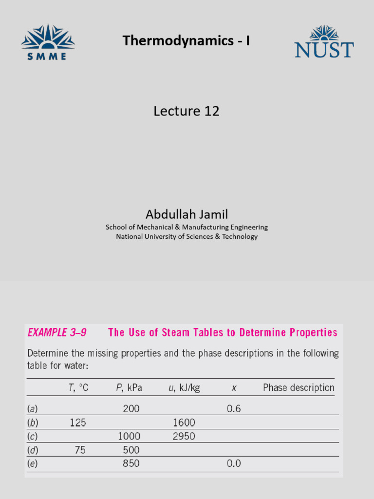 Thermodynamics Property Tables Guide | PDF