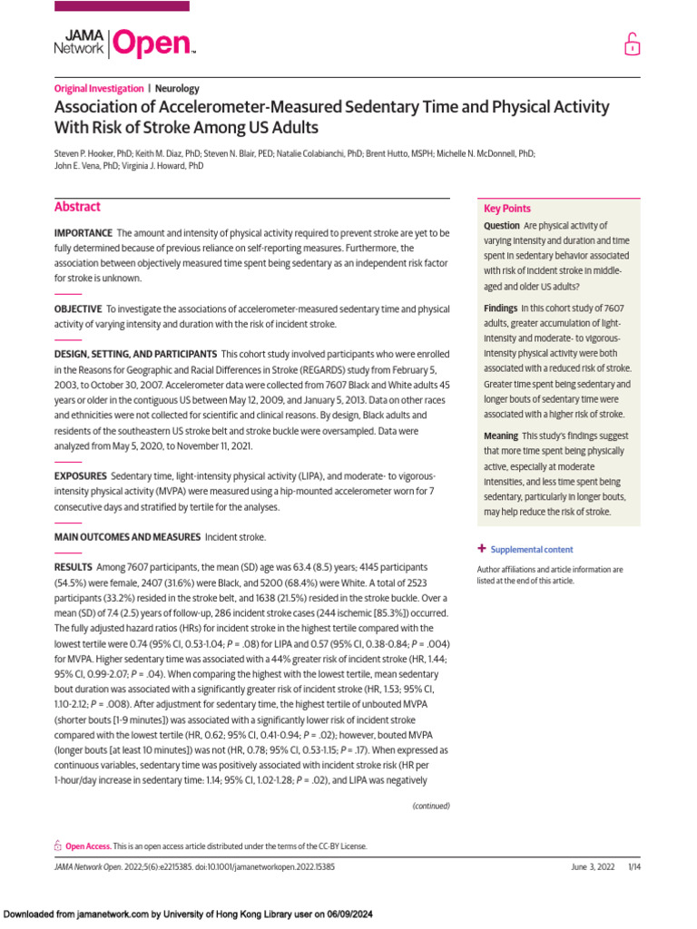 Association of Accelerometer-Measured Sedentary Time and Physical ...
