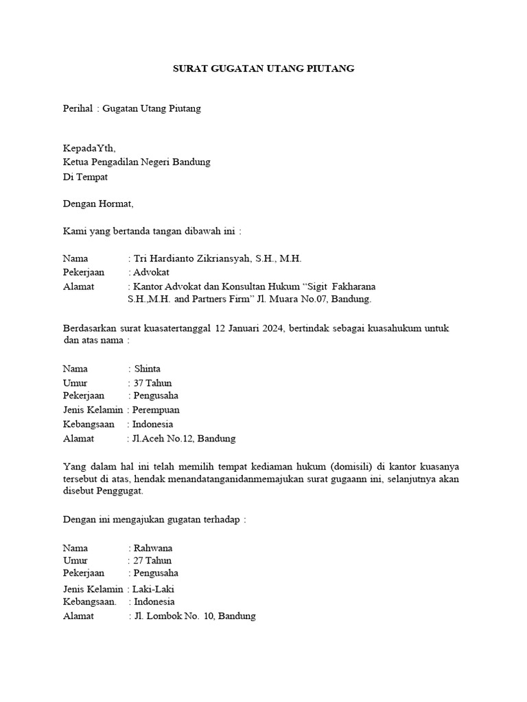 Tri Hardianto Zikriansyah Tugas Pengalaman Beracara | PDF | Hukum