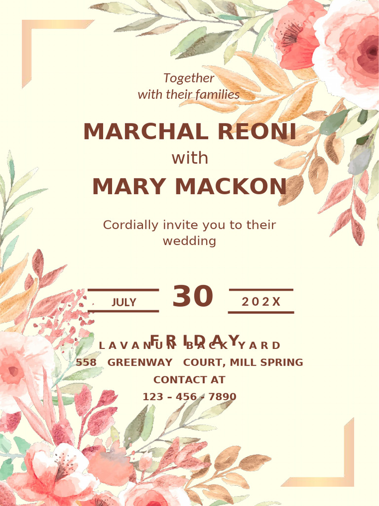 Yellow Wedding Invitation Card-WPS Office | PDF