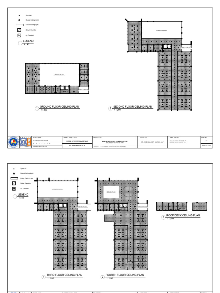Gomez - Four Storey College BLDG - Ceiling Plan | PDF | Building ...