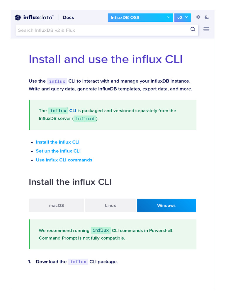 InfluxDB v2 CLI Setup Guide | PDF | Command Line Interface | Shell (Computing)