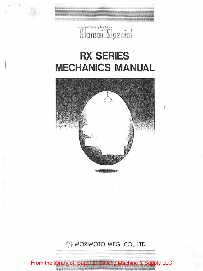 Kansai RX Mechanics Manual | PDF | Sewing Machine | Belt (Mechanical)