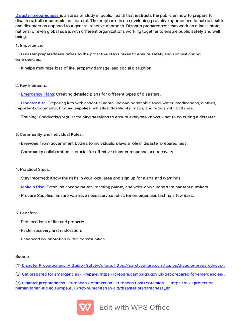 DisasterPreparedness-WPS Office | PDF | Social Science
