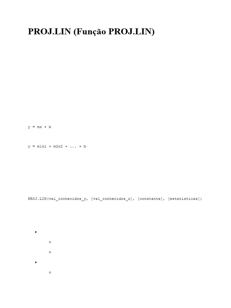 Função PROJ.LIN no Excel | PDF | Função (Matemática) | Coeficiente de ...