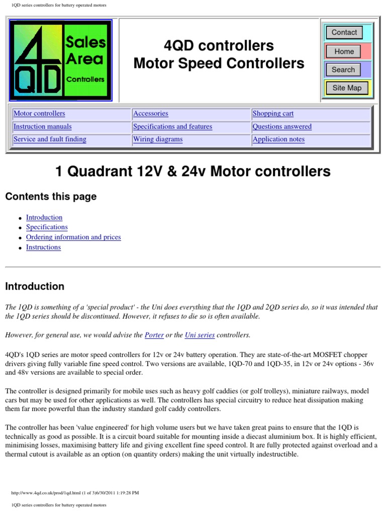 1QD Series Controllers For Battery Operated Motors | PDF | Amplifier ...