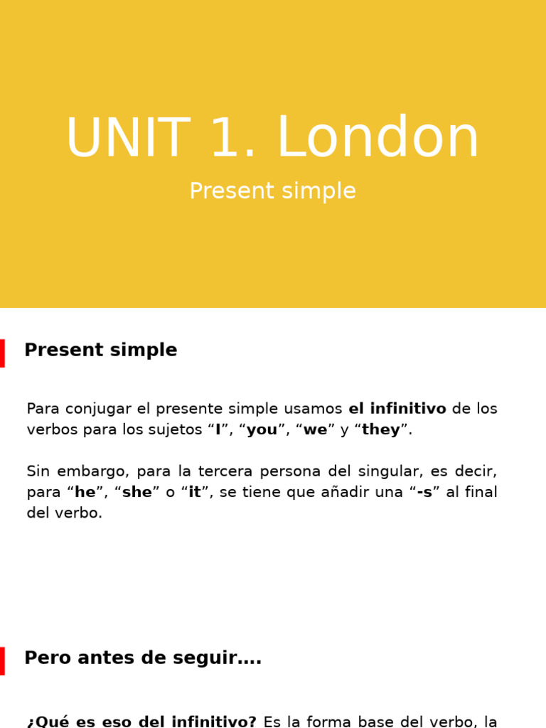 UNIT 1. Present Simple | PDF | Verbo | Asunto (gramática)