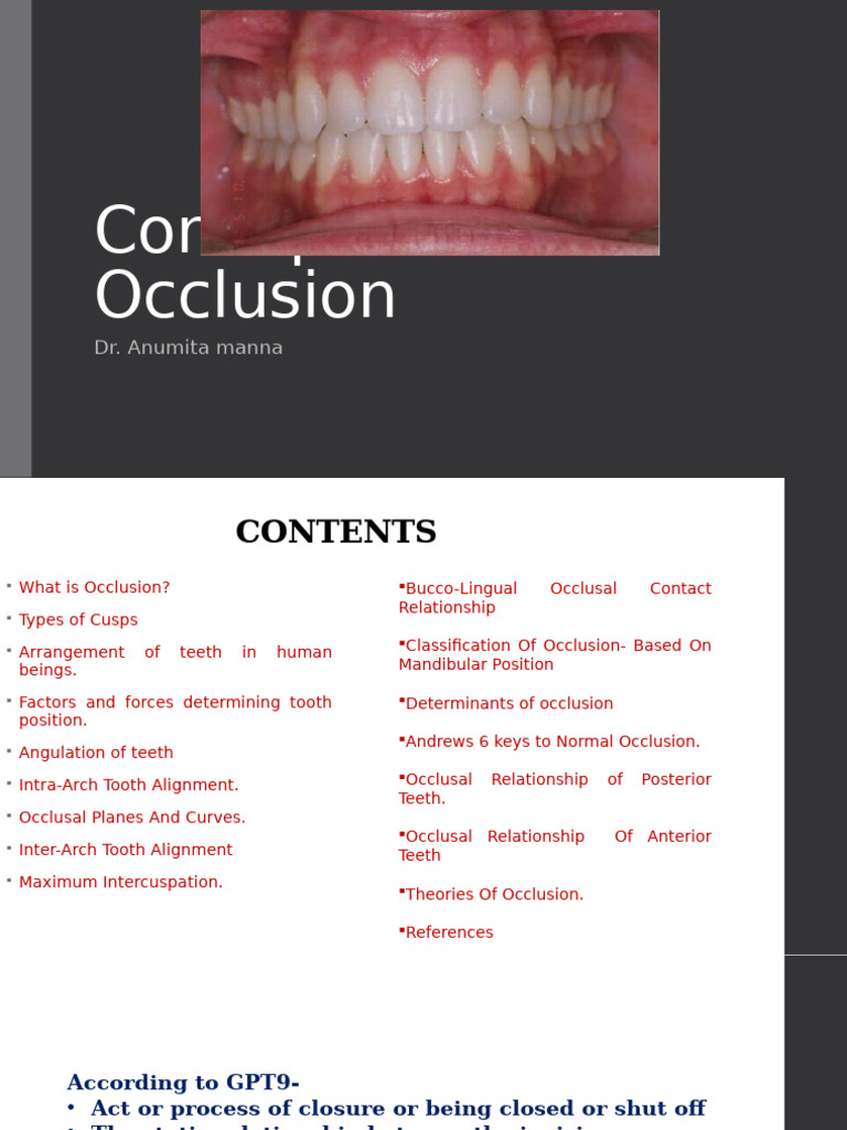 Concepts of Occlusion | PDF | Dentistry | Mouth