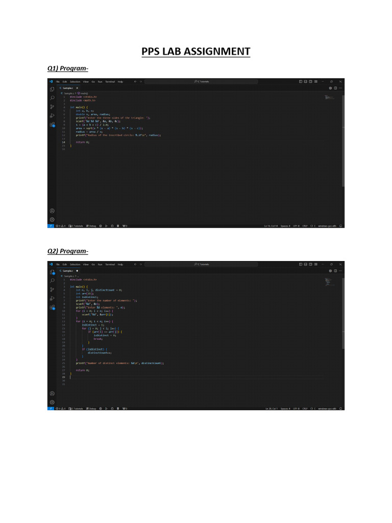 Pps Lab Assignment: Q1) Program | PDF | Teaching Methods & Materials | Computers