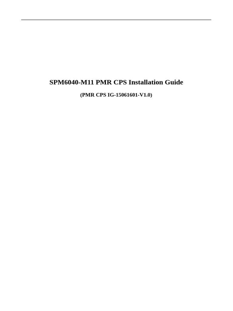 PMR CPS Installation Guide V1.0 | PDF