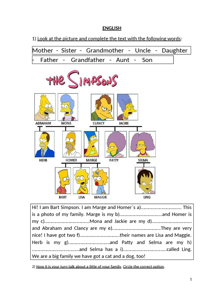 Family Activity With The Simpsons Fun Activities Games 27396 | PDF ...