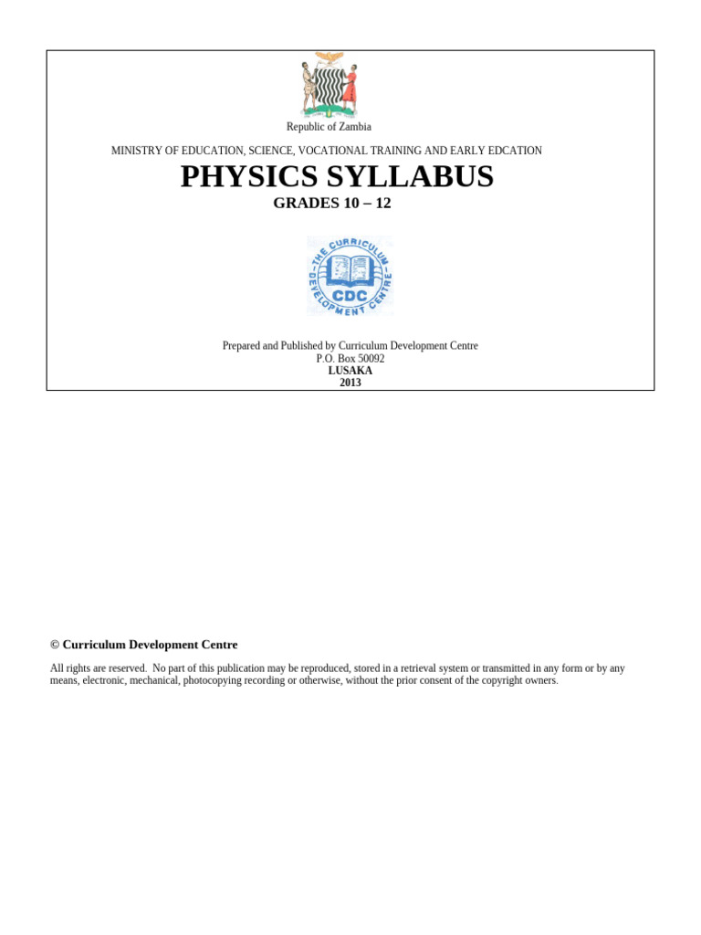 .Physics Grade 10 12 - 1711660109000 | PDF | Force | Educational Assessment