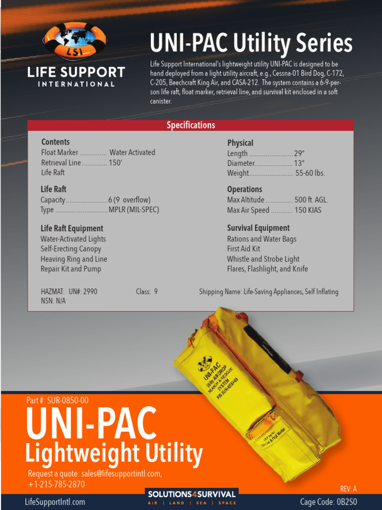 UNI-PAC Light Utility Data Sheet | PDF | History