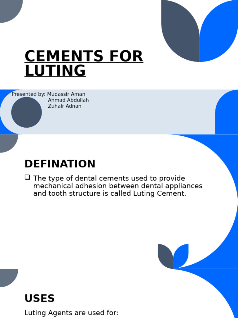 Cements For Luting | PDF