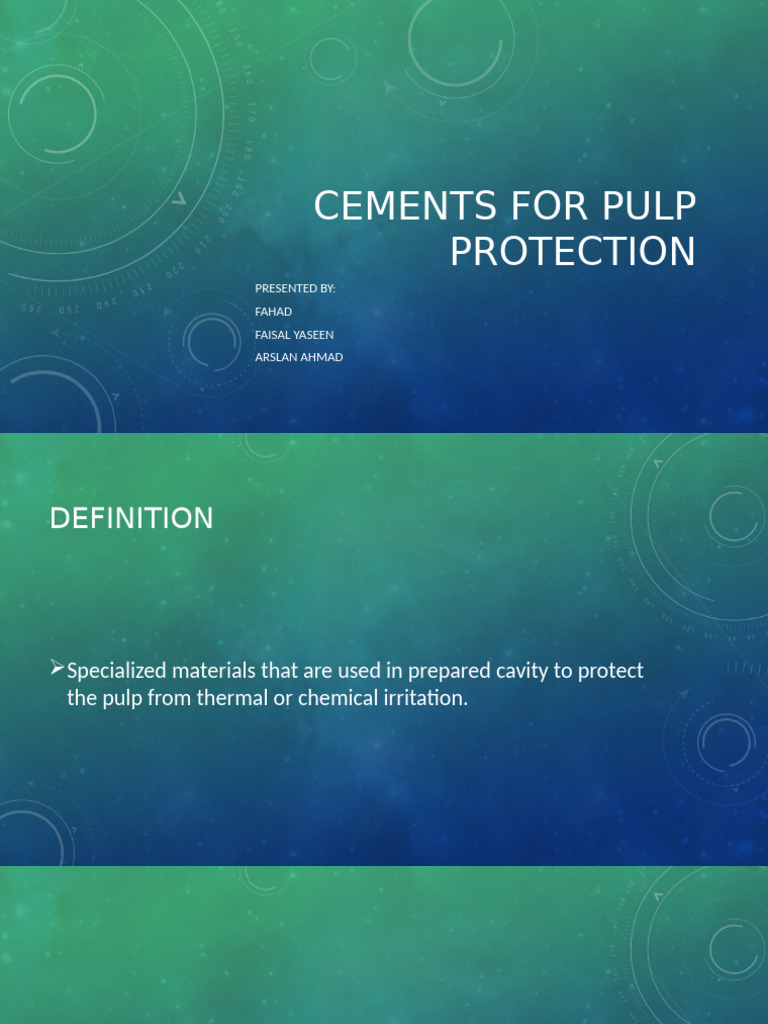 Cements For Pulp Protection | PDF