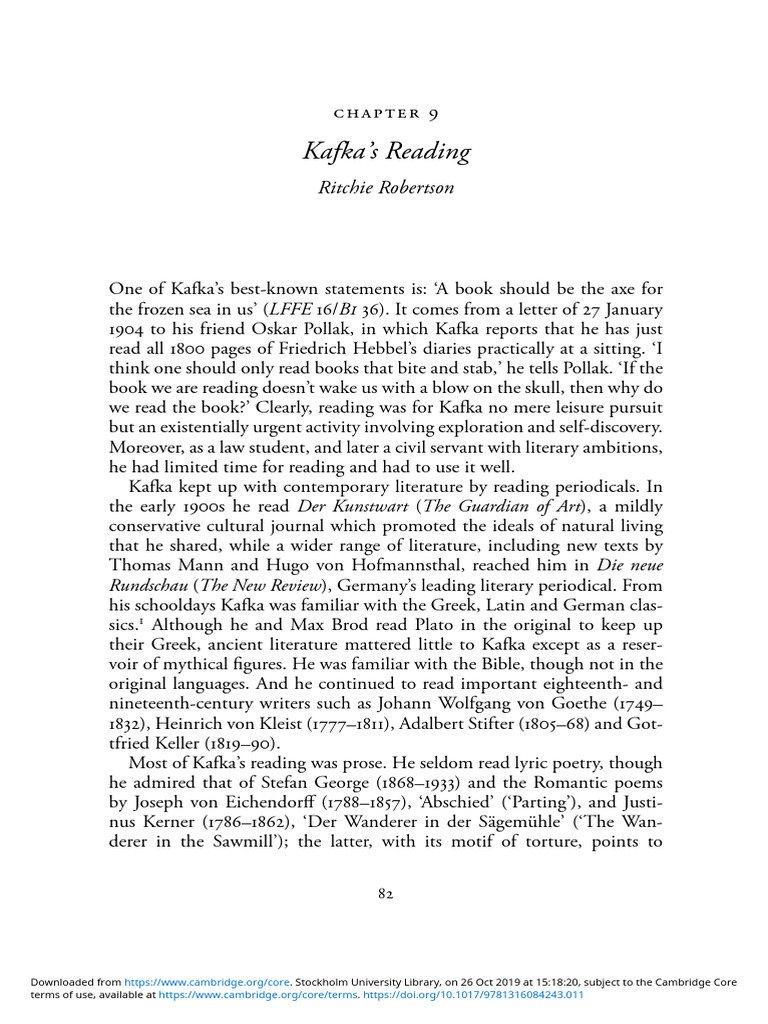 Kafkas Reading | PDF | Franz Kafka | Gustave Flaubert