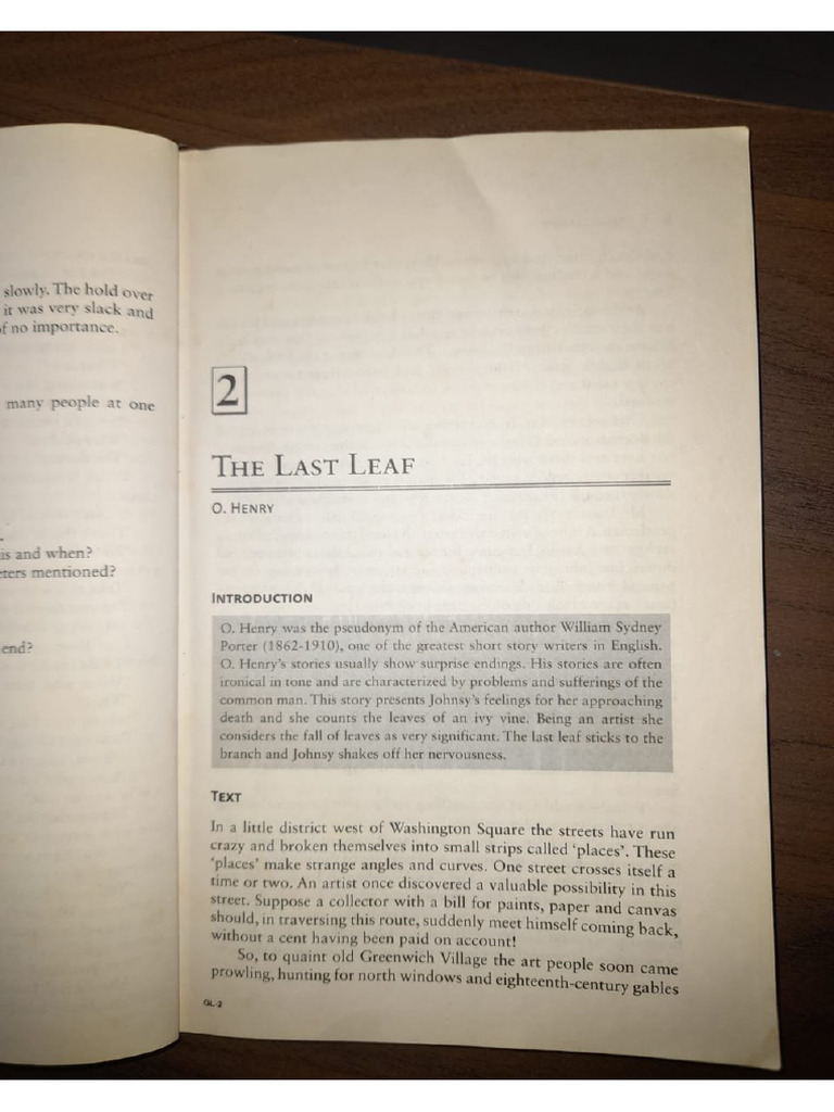 The Last Leaf Story | PDF