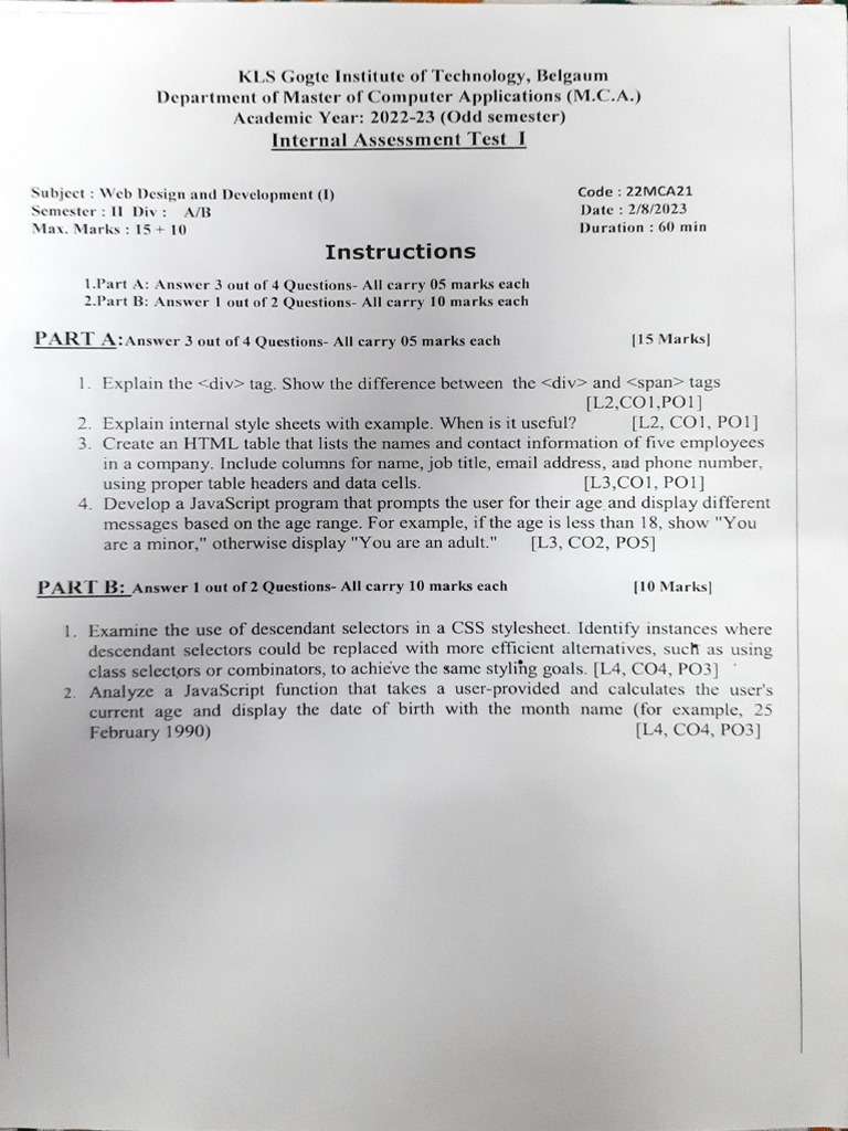 Computer (Odd Assessment | PDF | Java Script | Php