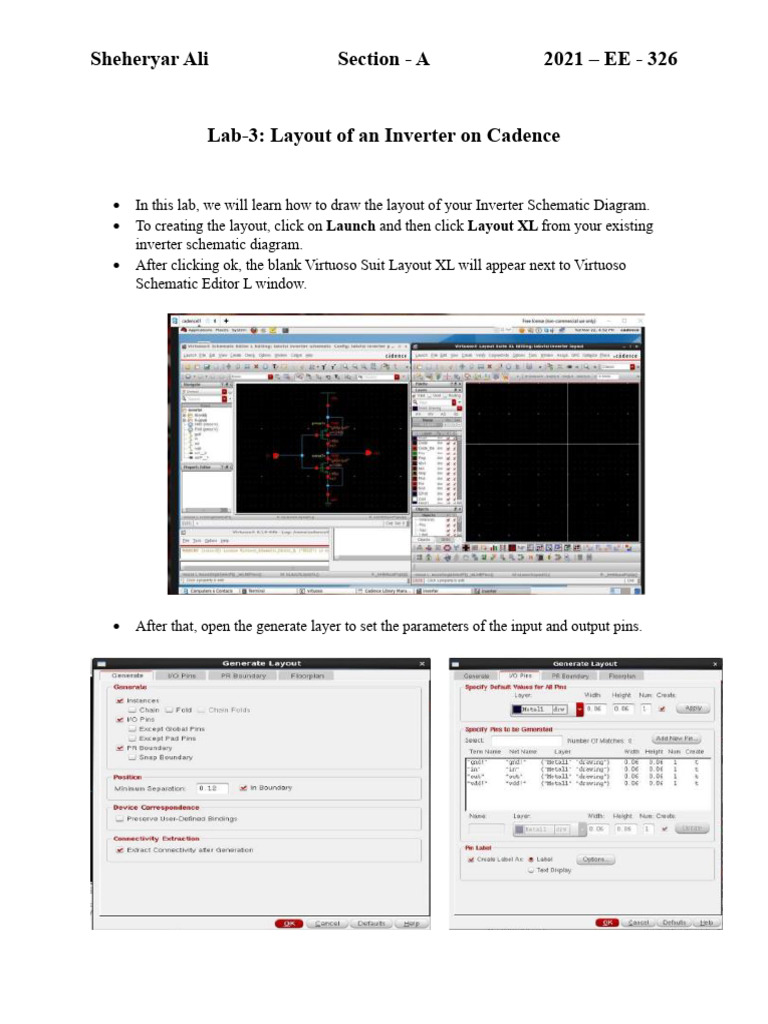 Inverter Layout Design in Cadence | PDF