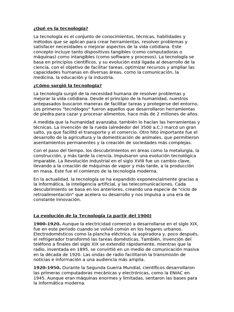 Evolución de la Tecnología: Un Resumen | PDF | Internet | Hardware de ...