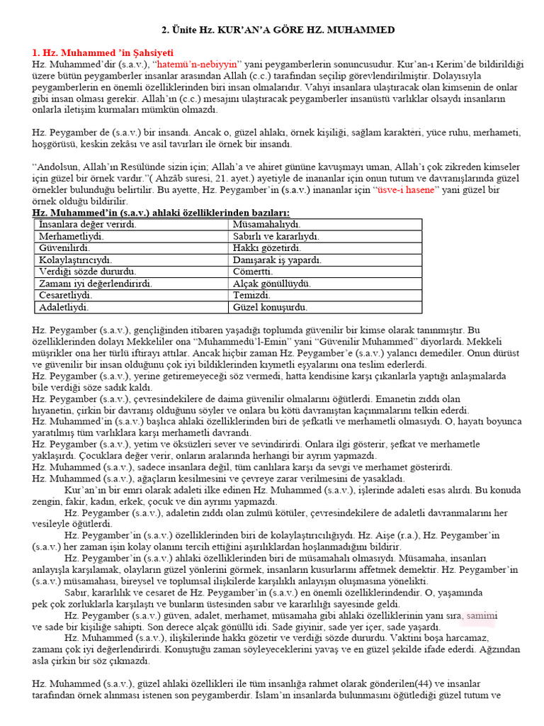 11.2.ünite Özet (DKAB) - Yeni | PDF