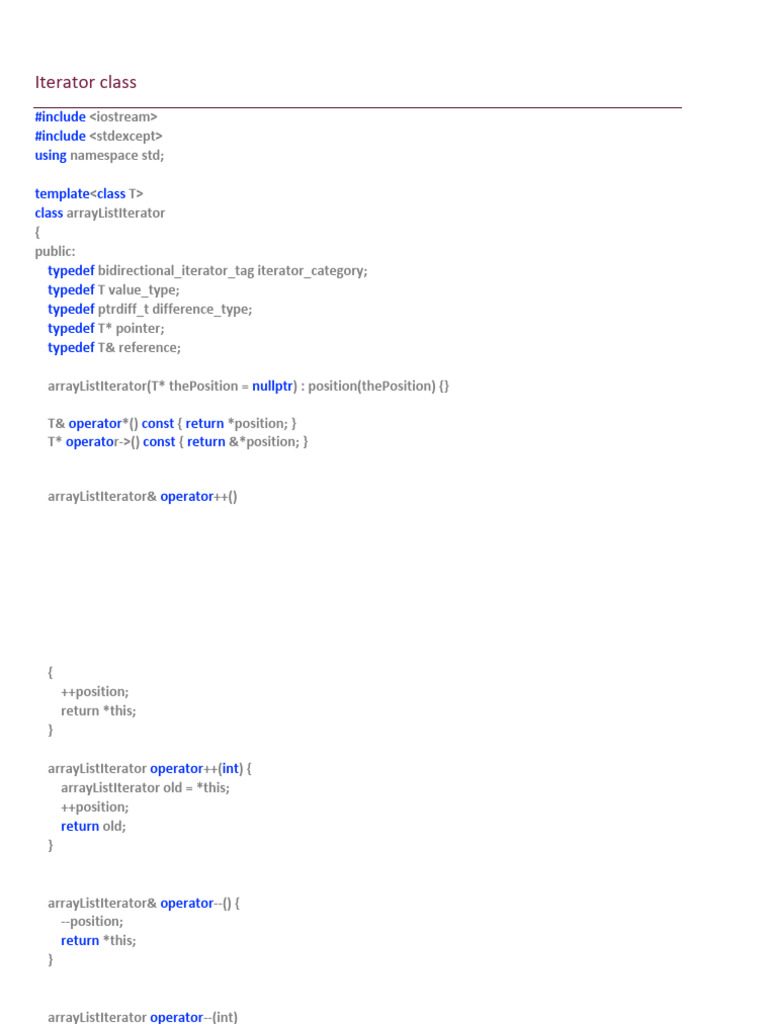Iterator class | PDF | Object (Computer Science) | Software Engineering