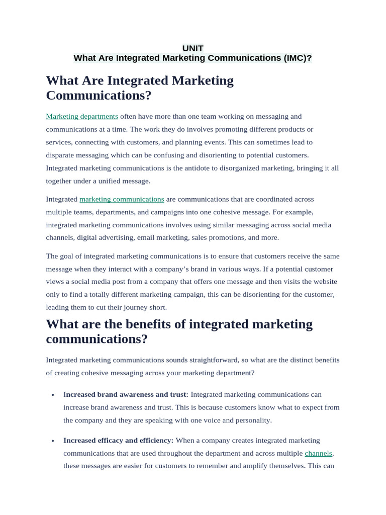Integrated Marketing Com | PDF | Marketing Communications | Brand