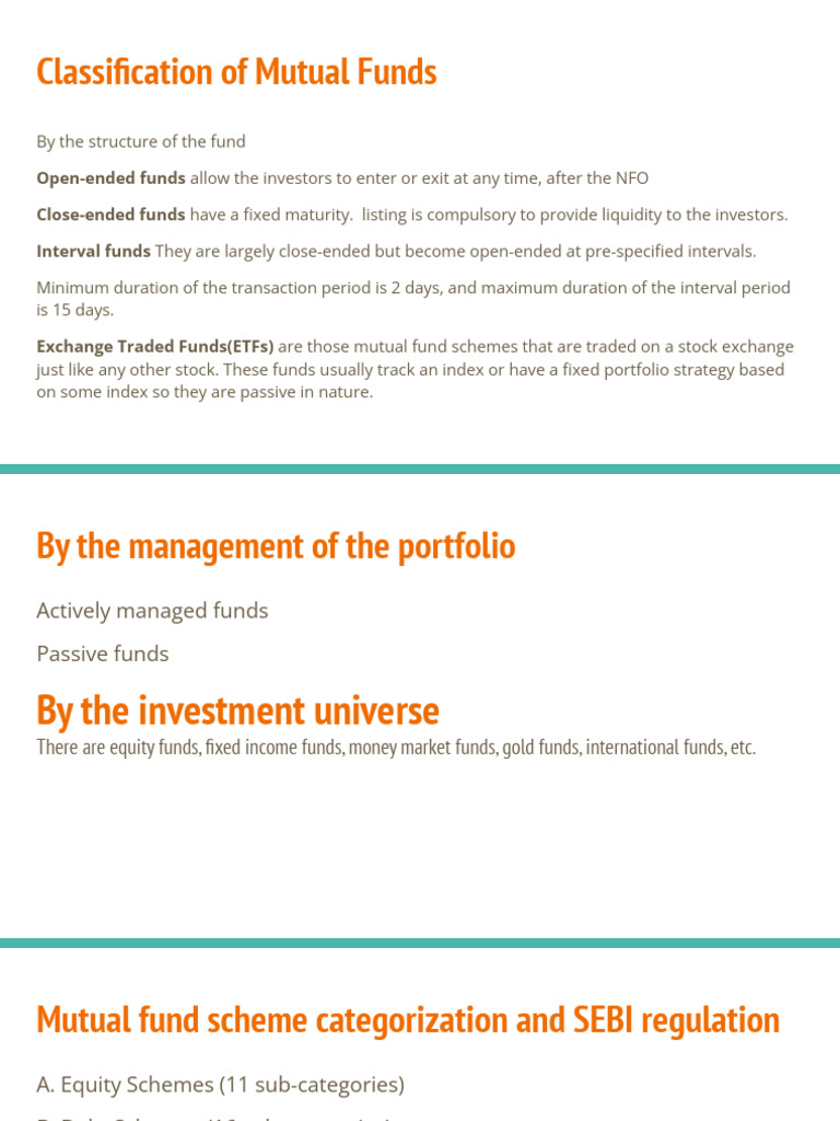 Mutual Fund Classification Overview | PDF | Investment Fund | Mutual Funds