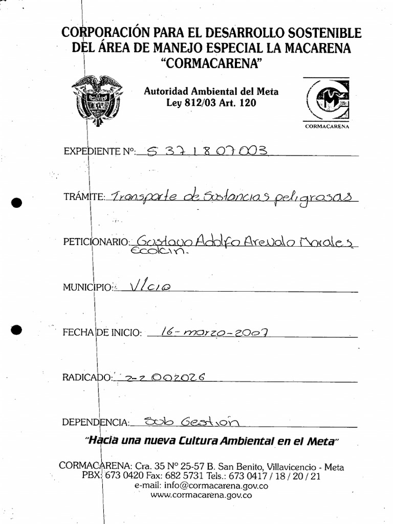 Ecolcin Cormacarena 207 | PDF