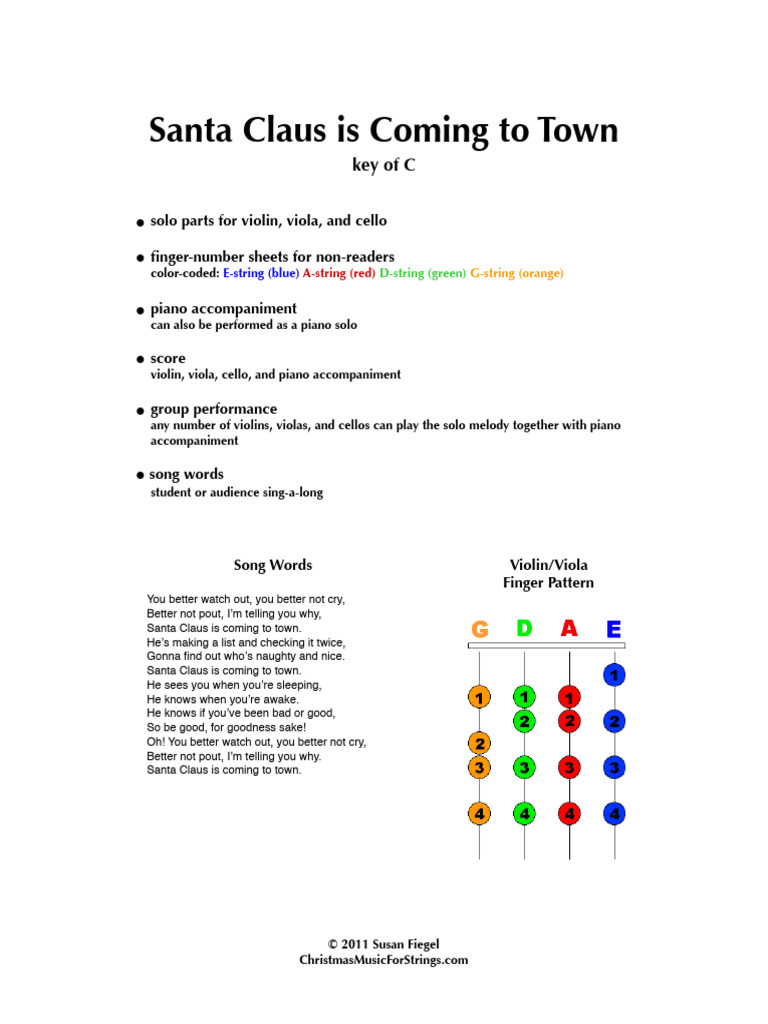 Santa Claus Is Coming To Town C | PDF