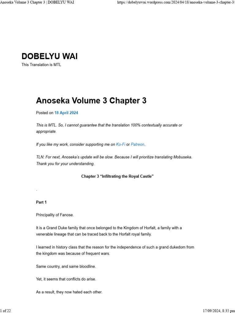 Anoseka Volume 3 Chapter 3 | PDF