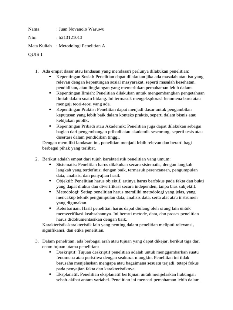 Uts Metodologi Penelitian | PDF | Pengembangan Diri