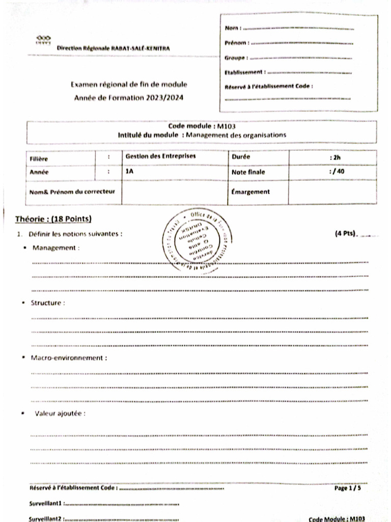 EFM Management RSK Février 2024 | PDF