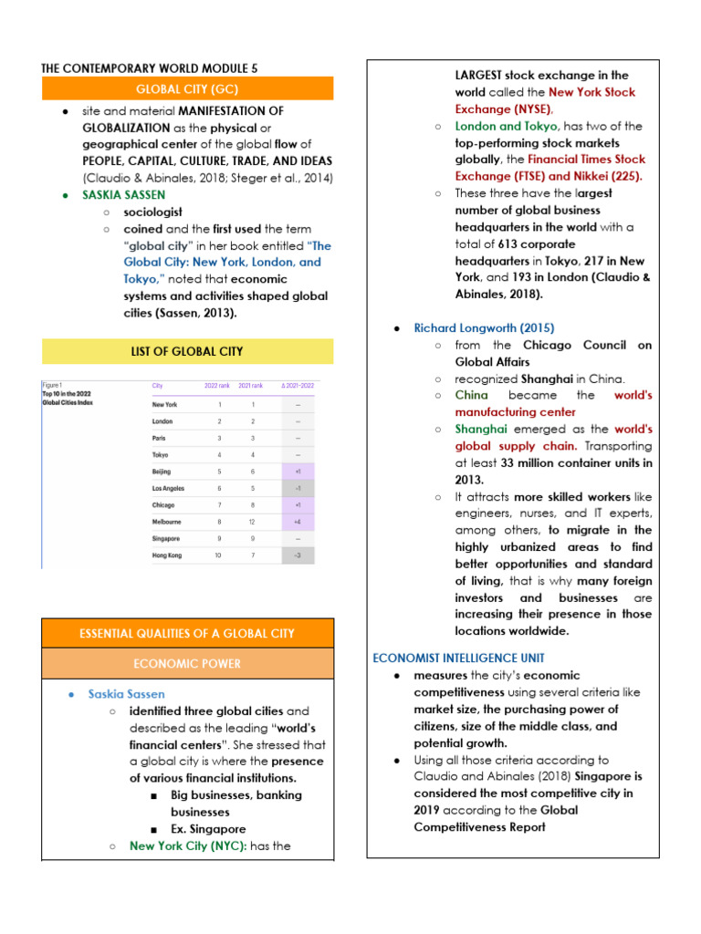 CW Global City | PDF | Economies