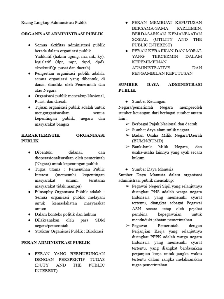 S1 - SAP 3 - PIAP - Ruang Lingkup Administrasi Publik | PDF