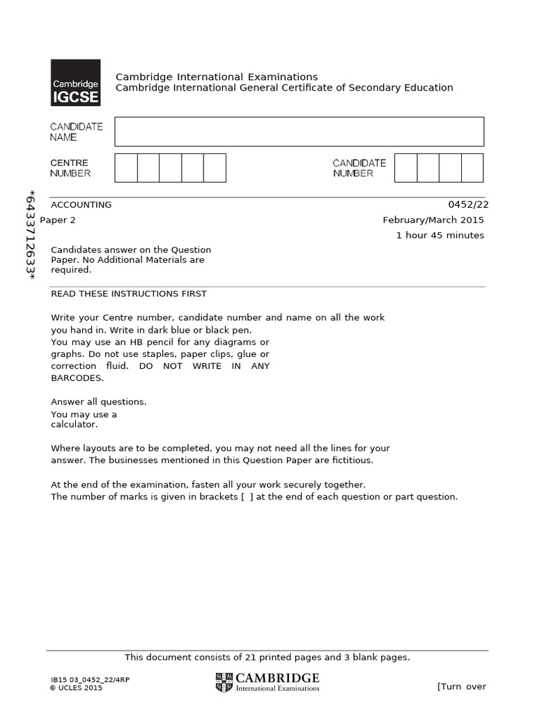 Acc Past Paper | PDF | Dividend | Depreciation