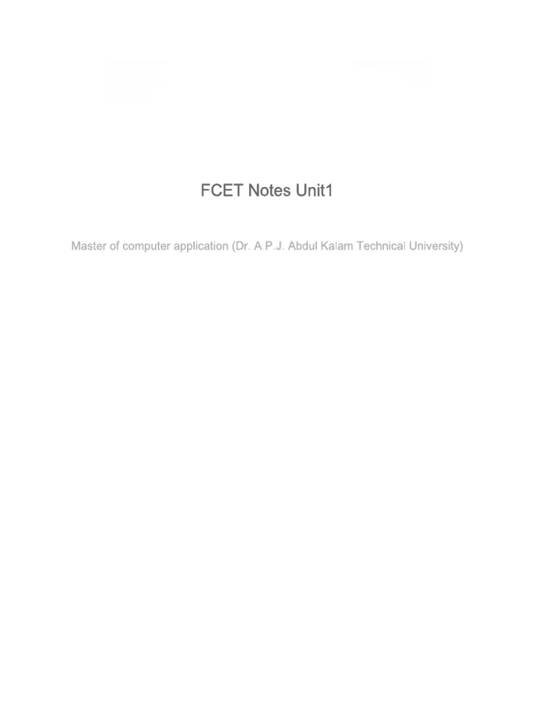 Mca Unit 1 Ist | PDF