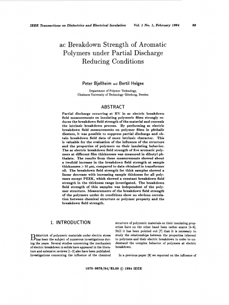 AC Breakdown Strength of Aromatic Polymers Under Partial Discharge ...