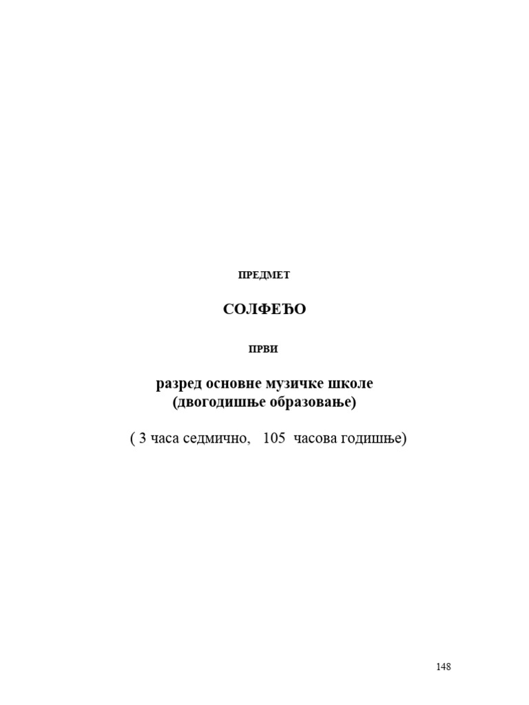 Solfedjo Za 1. Razred Osnovne Muzicke Skole | PDF
