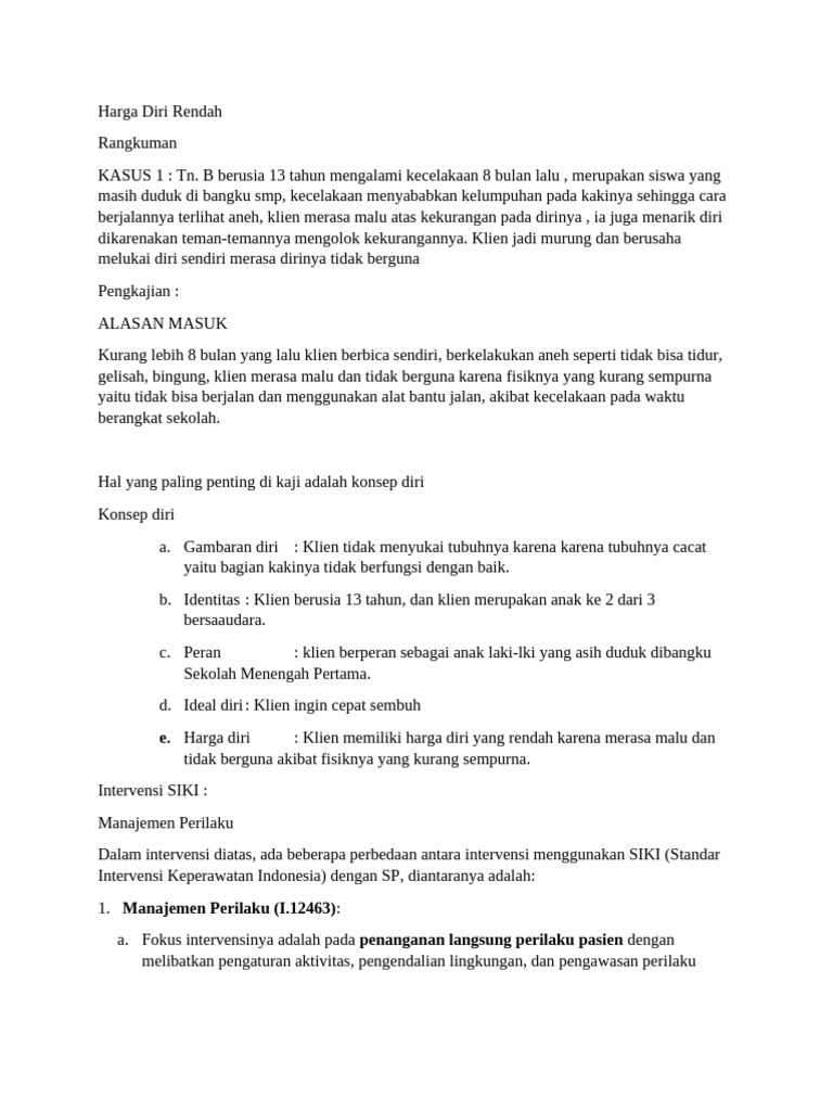 Harga Diri Rendah | PDF