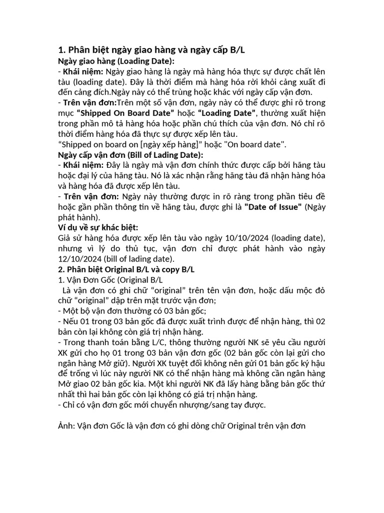 Bill of Loading | PDF