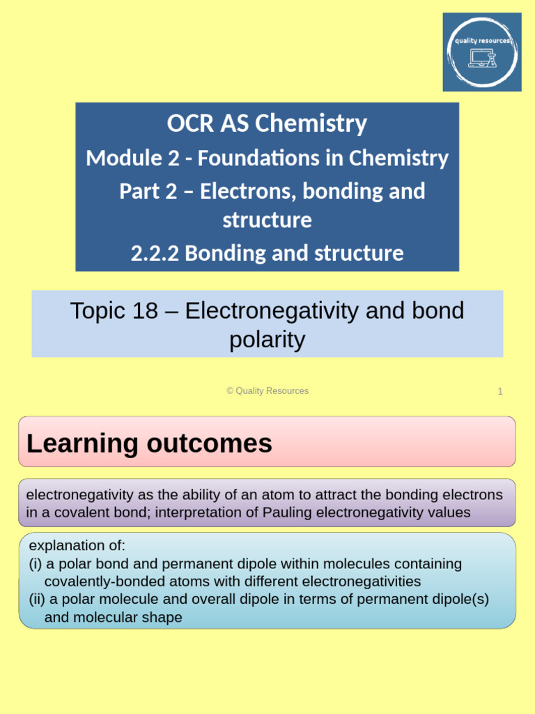 Powerpoint Electronegativity and Bond Polarity | PDF | Chemical ...
