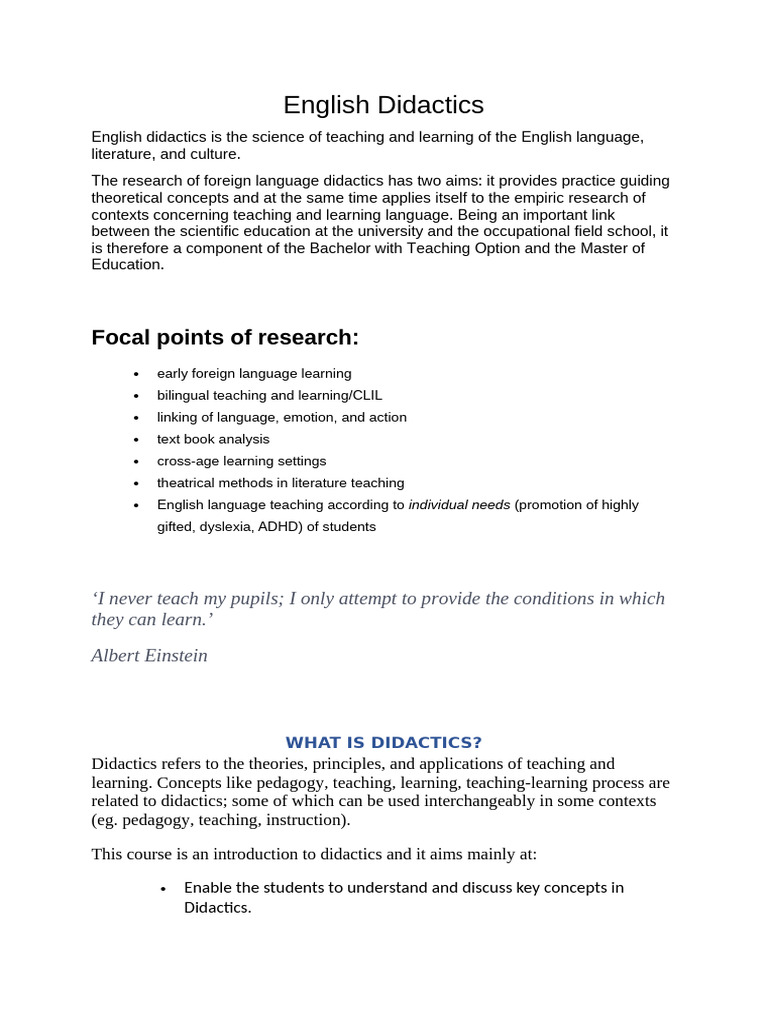English didactics | PDF | Pedagogy | English As A Second Or Foreign ...