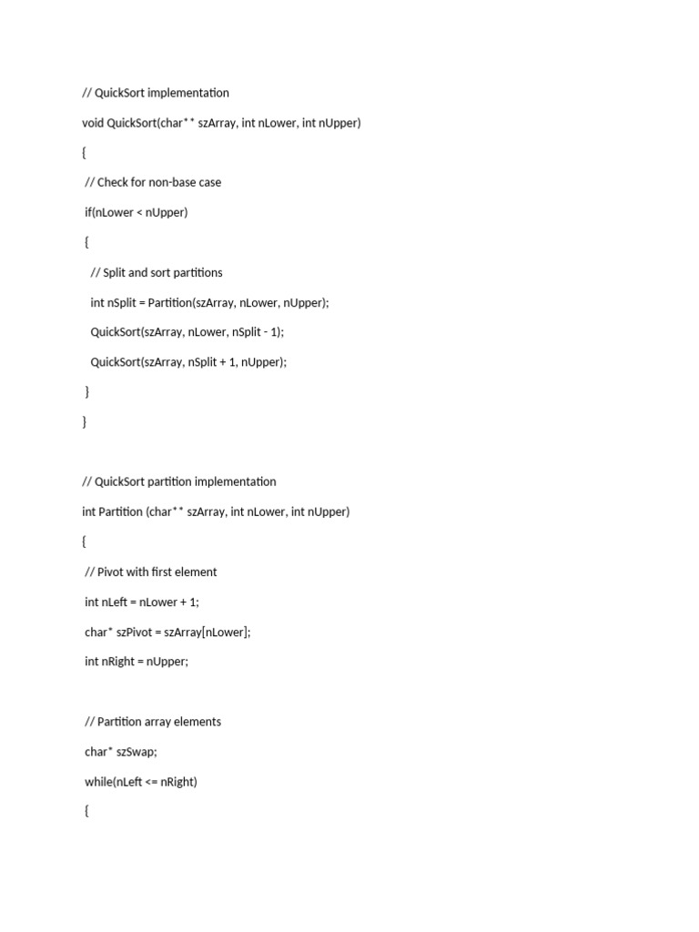 Quick Sort | PDF | Algorithms And Data Structures | Computer Programming