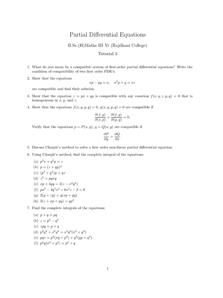 PDE Tutorial for Math Students | PDF