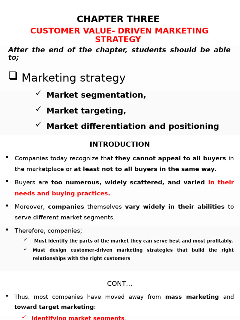 CH 03 Designing A Customer Value - Driven Marketing Strategy | PDF ...